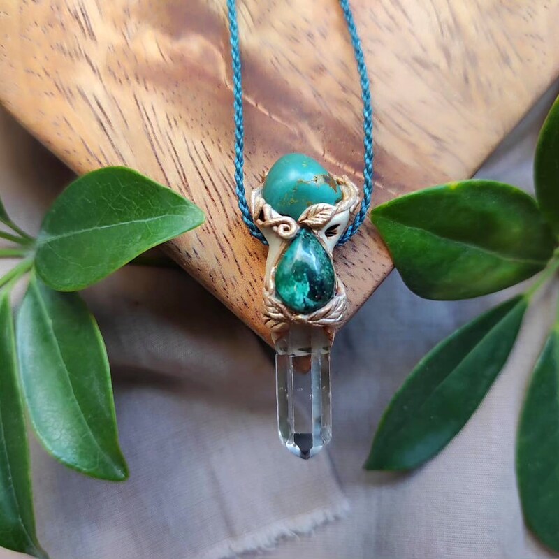 Crystal Clay Pendant - Etsy