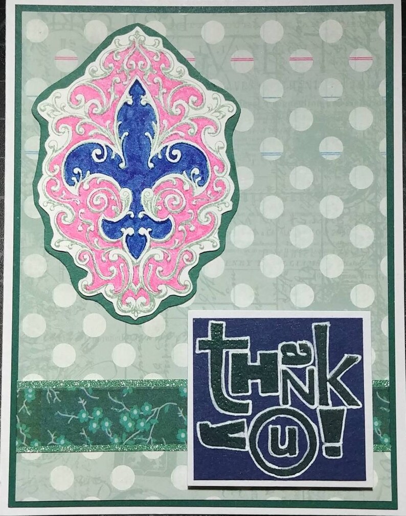 Fleur-de-lis Thank You Card - Etsy