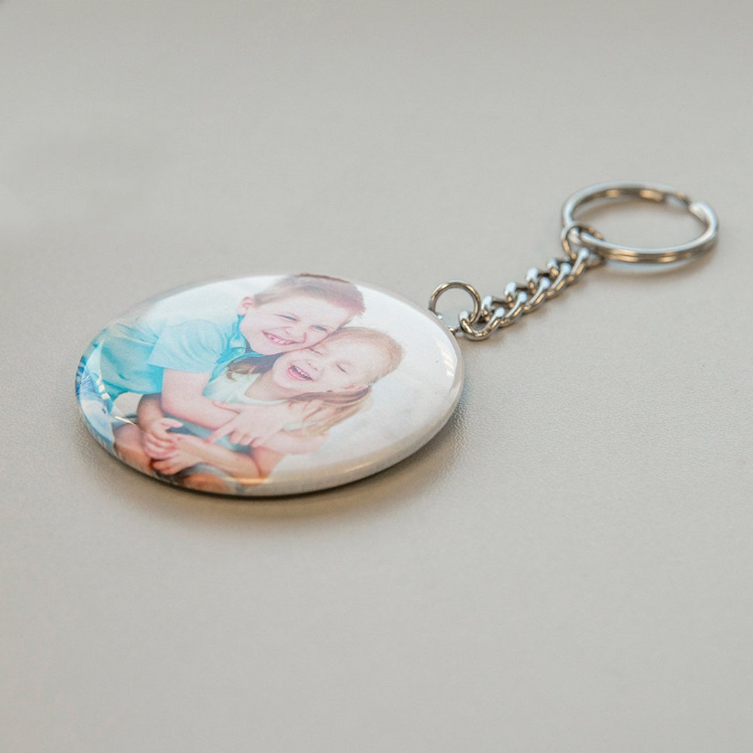 Custom Keychain, Photo Button Keyring - Etsy