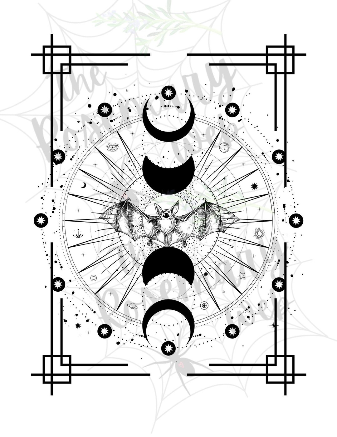 Batty Moon Phases Digital Art - Etsy