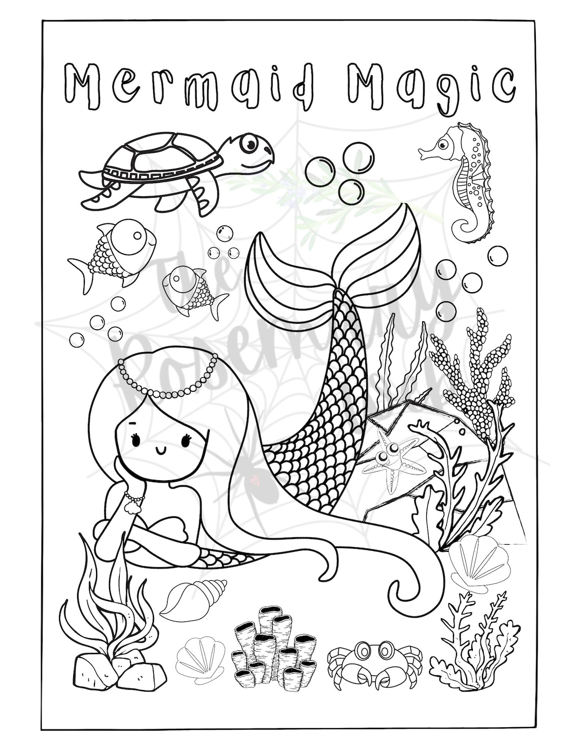 Mermaid Magic Coloring Page - Etsy