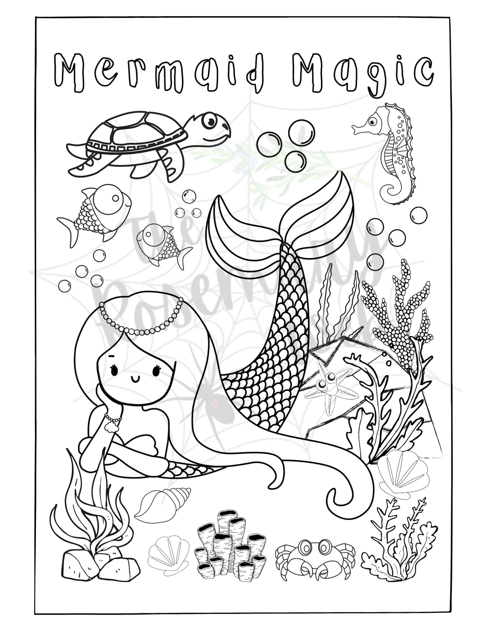 Mermaid Magic Coloring Page - Etsy
