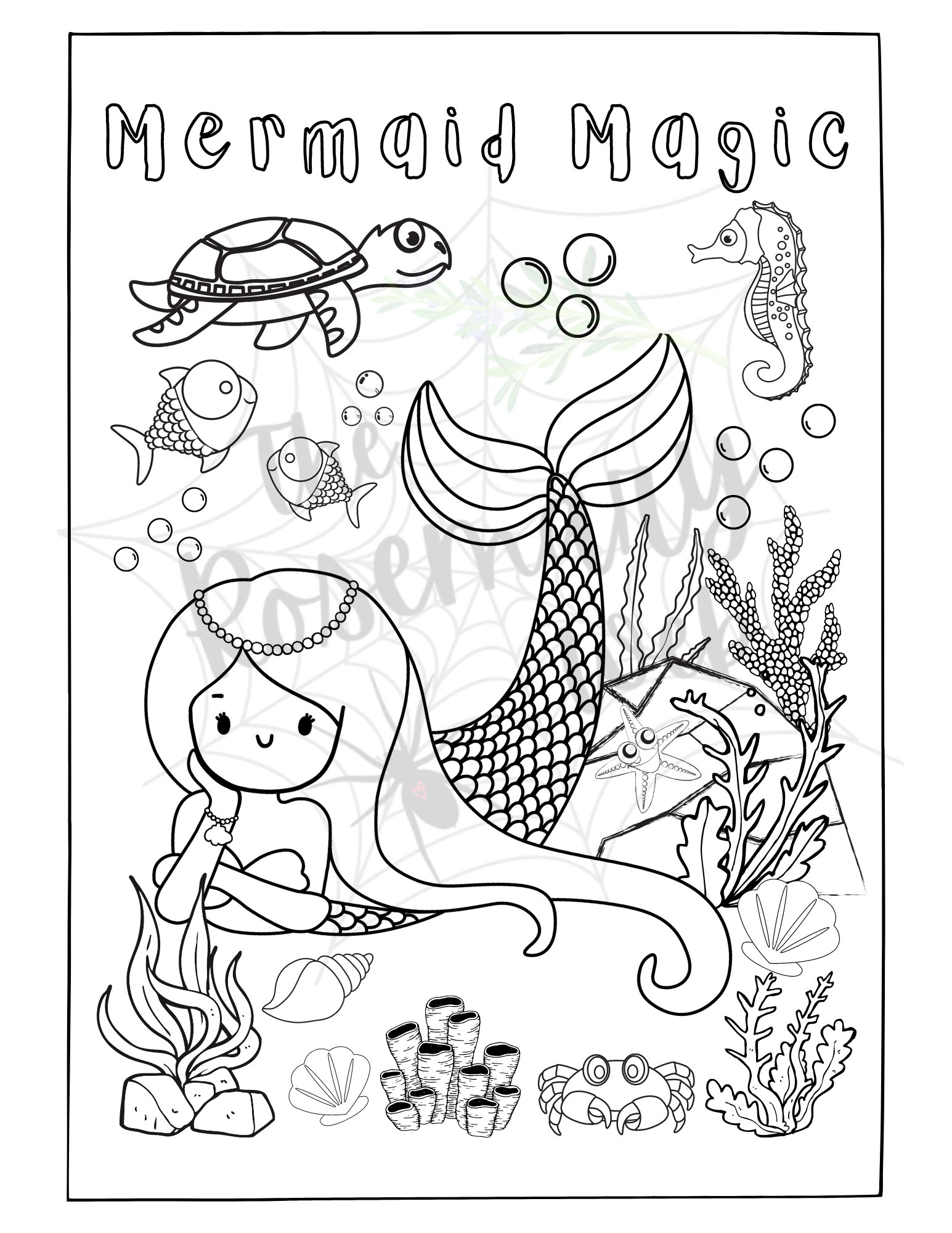 Mermaid Magic Coloring Page - Etsy