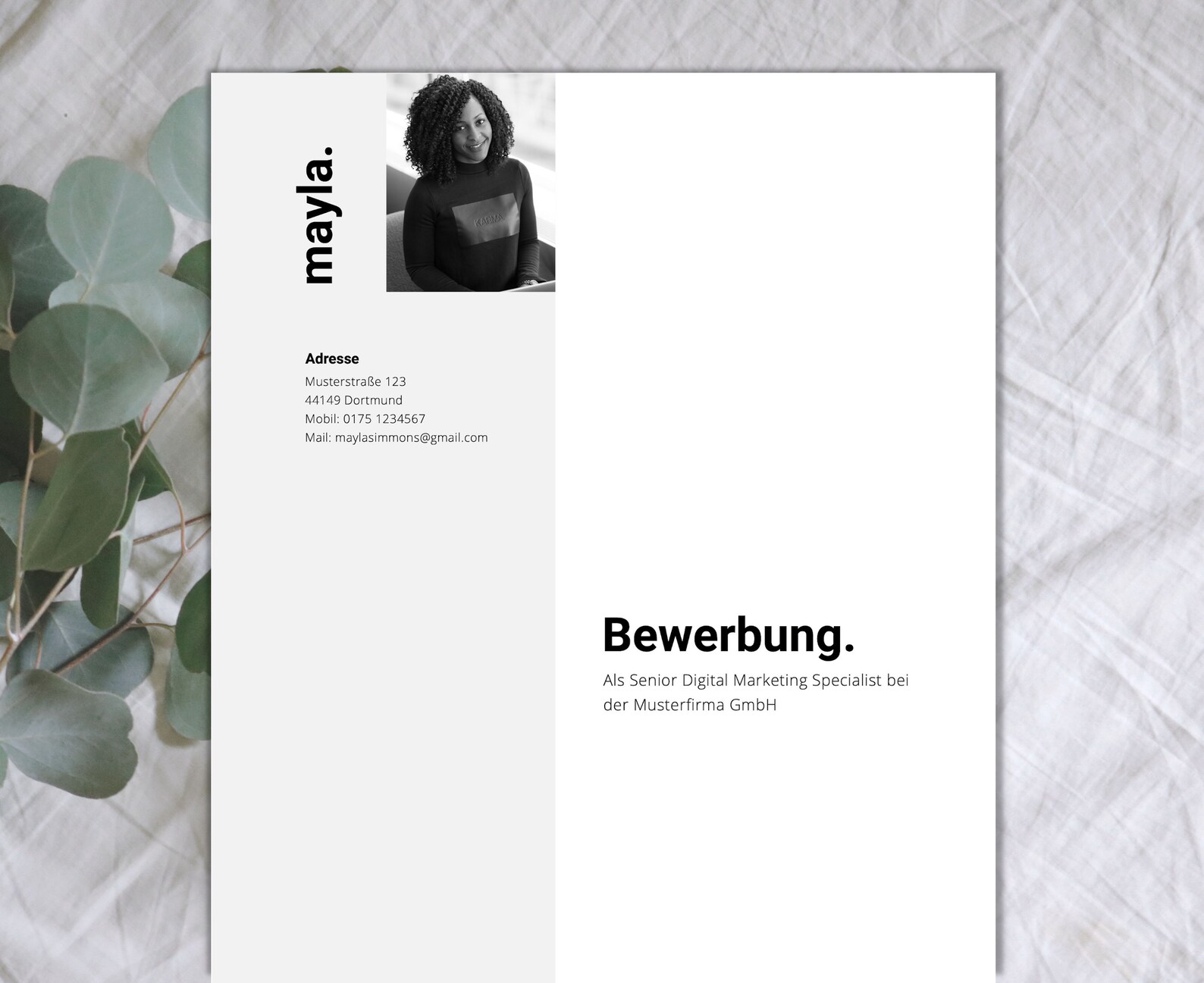 Application Template English: Cover Page, Cover Letter, CV and ...