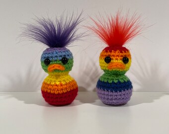 Rainbow Rhinestone Duck - Etsy