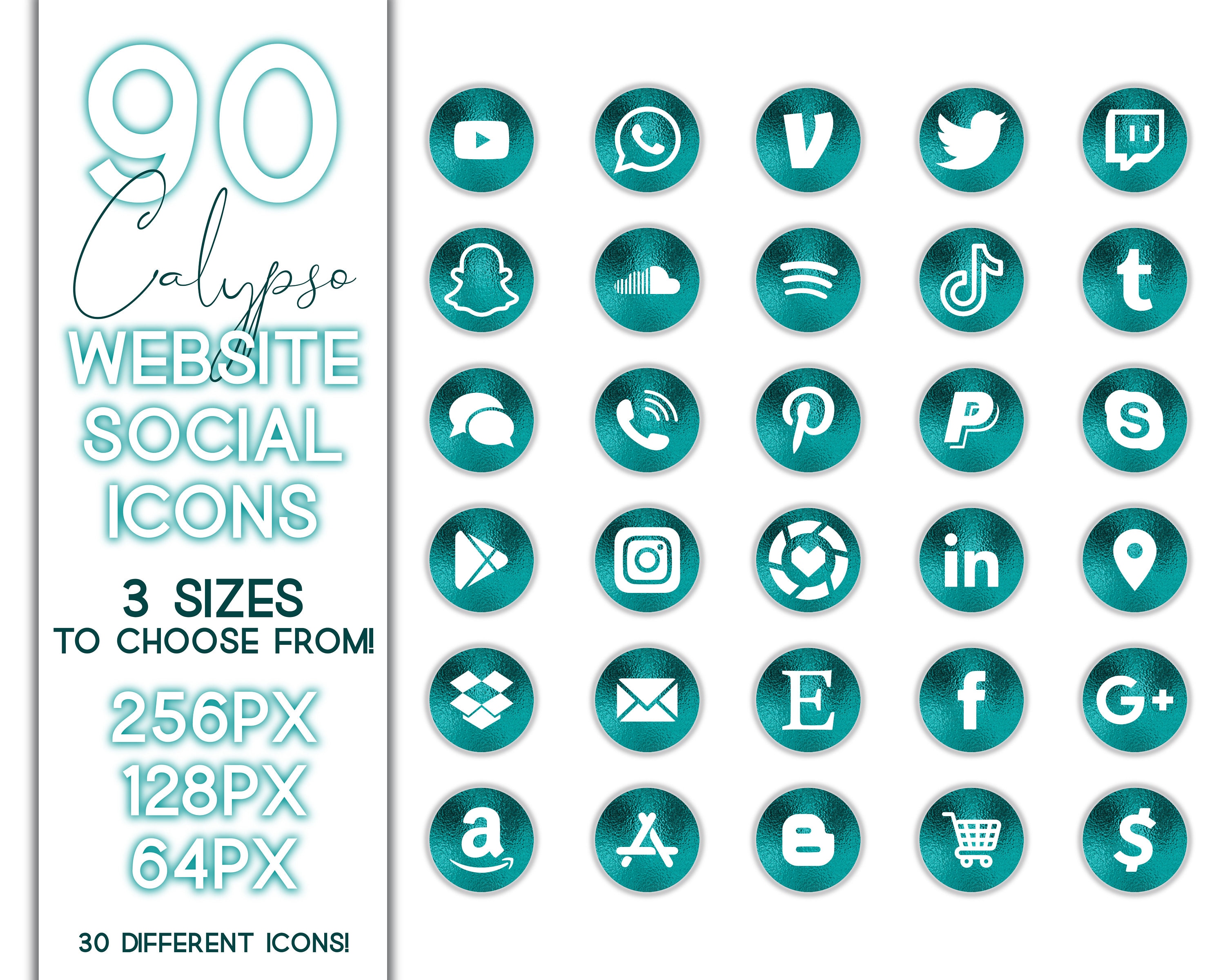 Conjunto de iconos del sitio web Iconos de las redes | Etsy