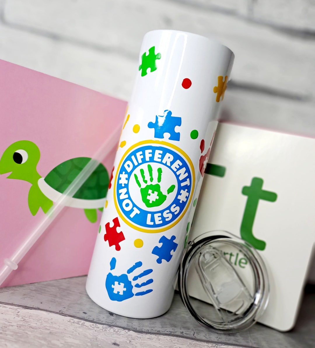Autism Awareness Skinny Tumbler Cup, Adults & Kids, Stainless Steel ...
