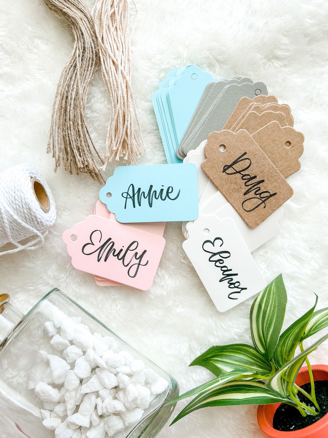 Custom Gift Tags String Included | Calligraphy Name Tags for Wedding ...