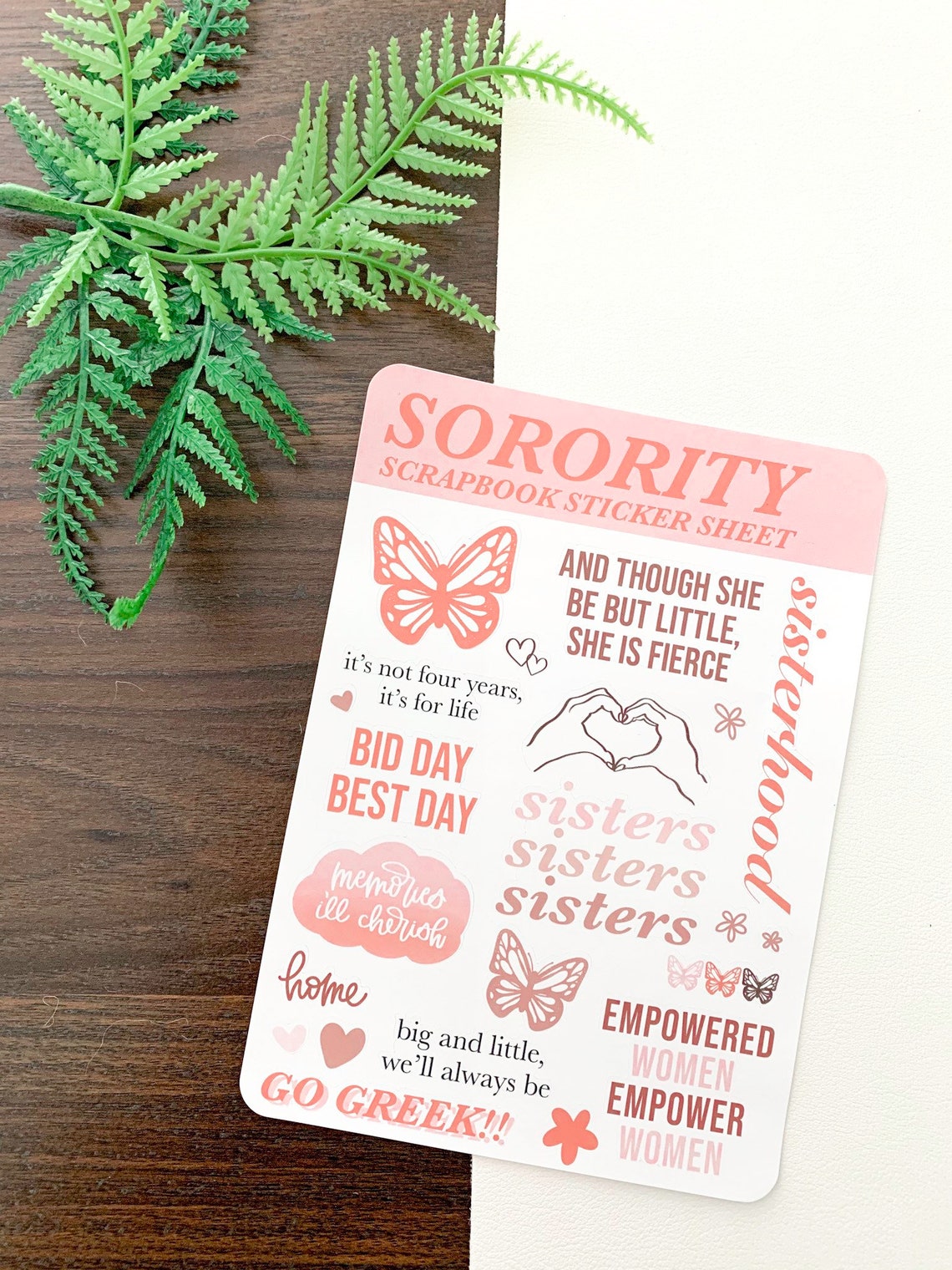 Sorority Scrapbook 22 Stickers Sheet Stickersbig Little | Etsy