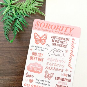 Sorority Scrapbook 22 Stickers Sheet Stickers,big Little Scrapbook ...