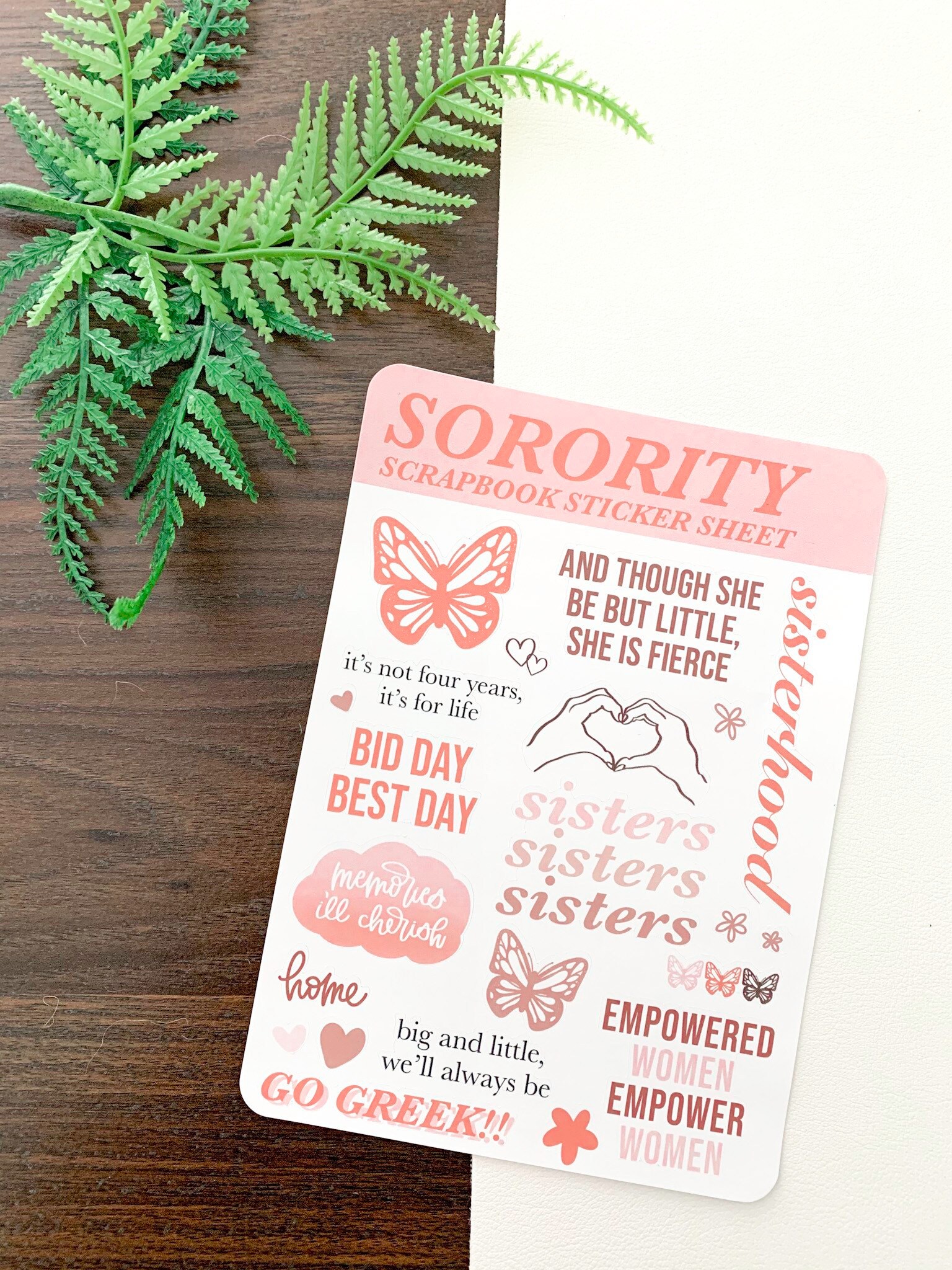 Sorority Scrapbook 22 Stickers Sheet Stickersbig Little - Etsy