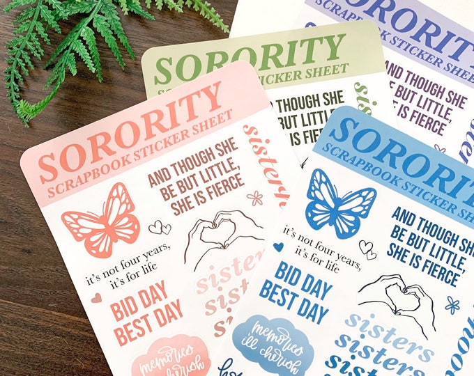 Sorority Scrapbook 22 Stickers Sheet Stickers,big Little Scrapbook ...