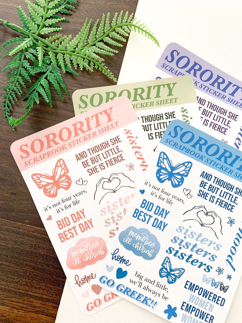 Sorority Scrapbook 22 Stickers Sheet Stickersbig Little - Etsy