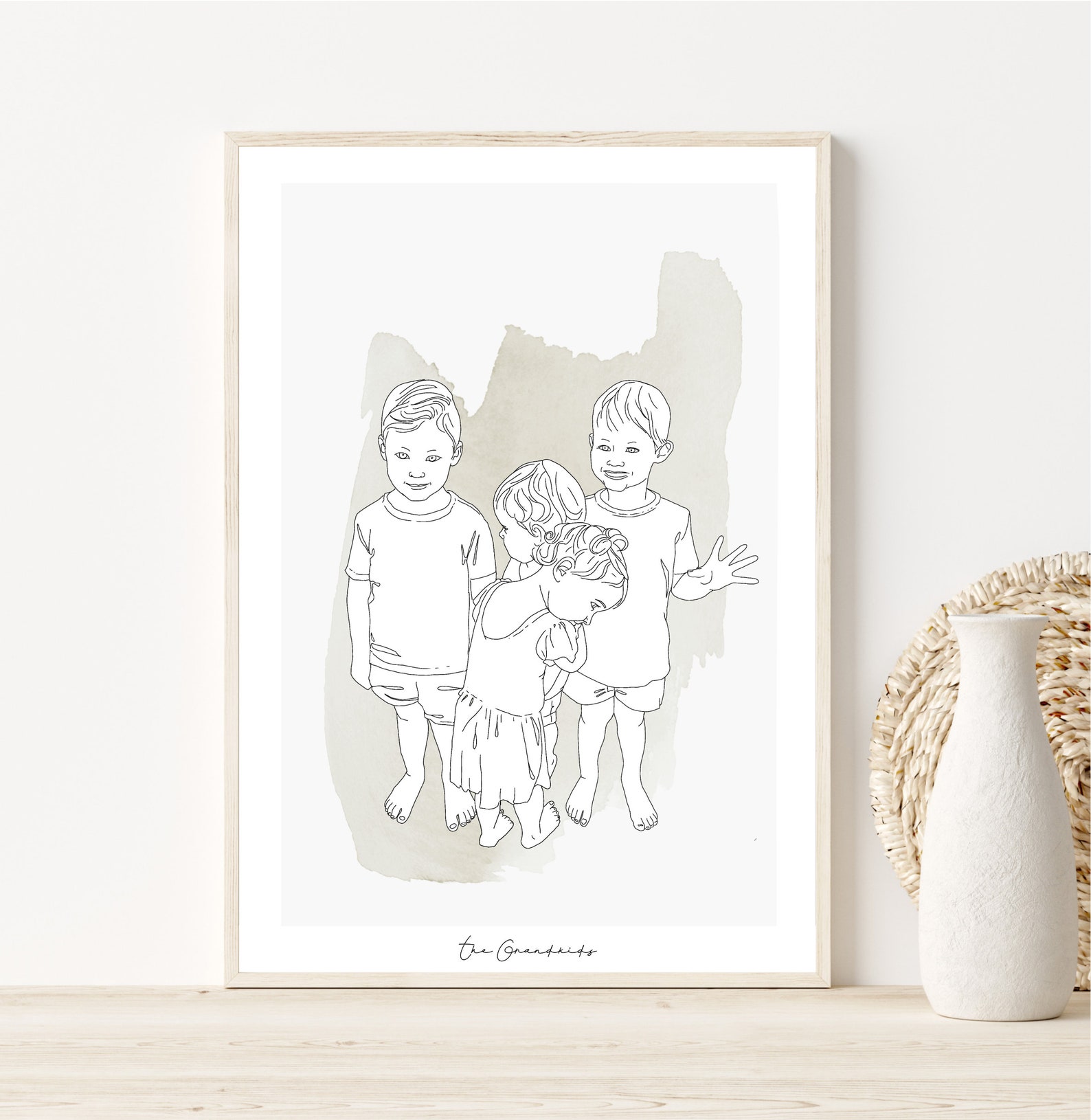 ILLUSTRATED MOTHERS DAY Portrait _ Handrawn Print Ot Frame of Your ...