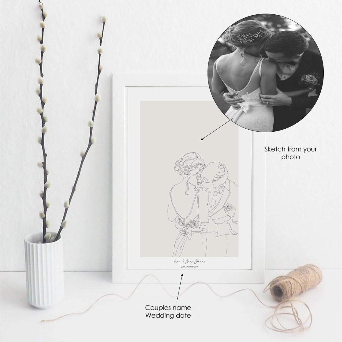 CUSTOM LINE DRAWING _ Custom Family Portrait Drawing From - Etsy