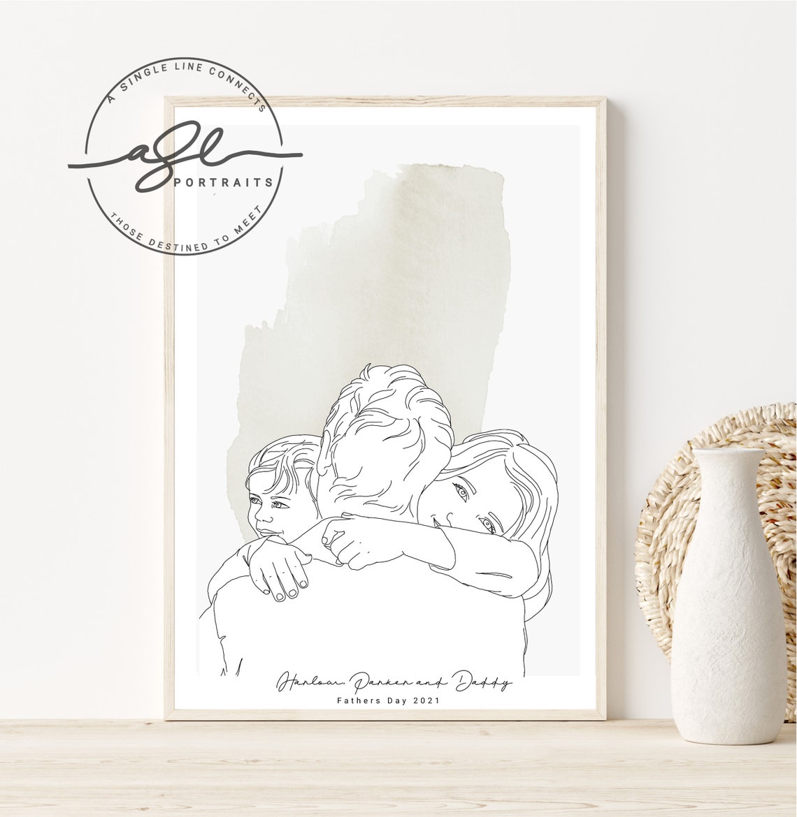 ILLUSTRATED MOTHERS DAY Portrait _ Handrawn Print Ot Frame of Your ...