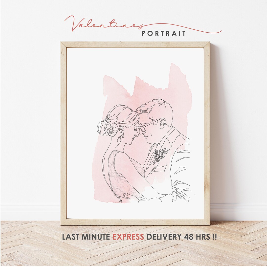 CUSTOM VALENTINE ILLUSTRATION portrait Custom Couple Illustration ...