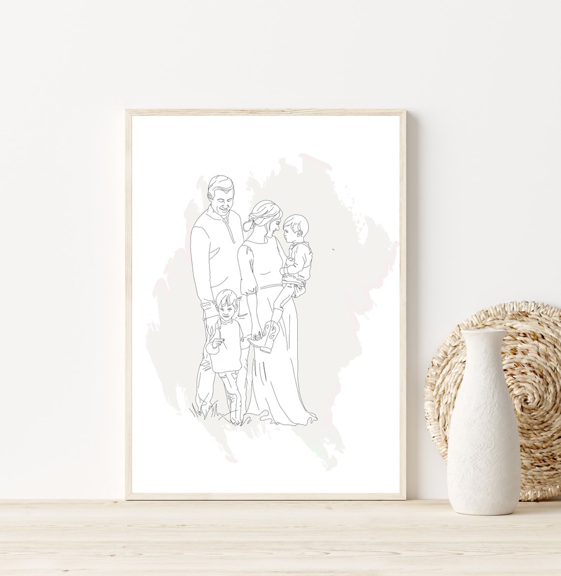 ILLUSTRATED MOTHERS DAY Portrait _ Handrawn Print Ot Frame of Your ...