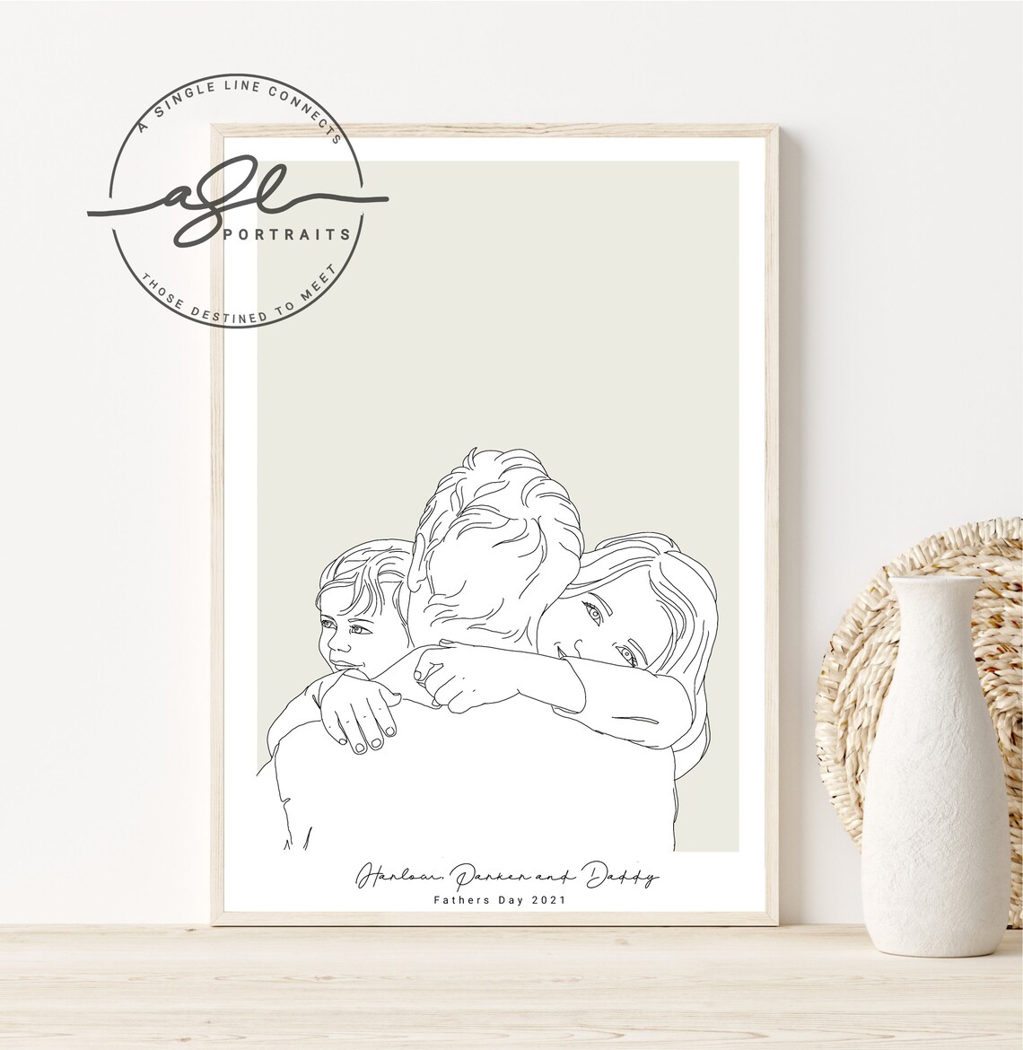 ILLUSTRATED MOTHERS DAY Portrait _ Handrawn Print Ot Frame of Your ...