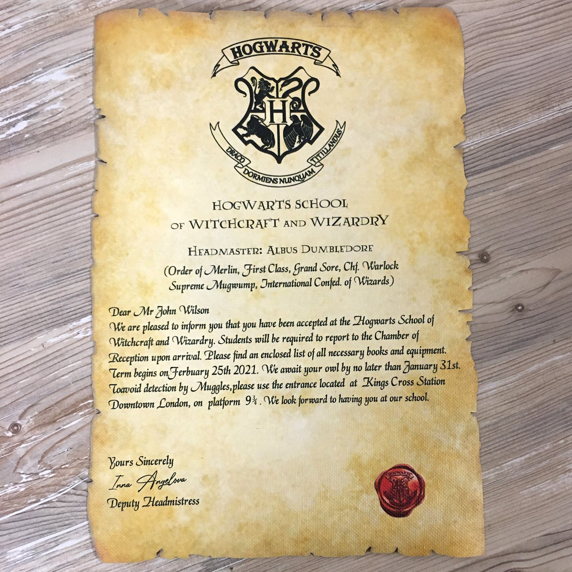 Brief Aus Hogwarts
