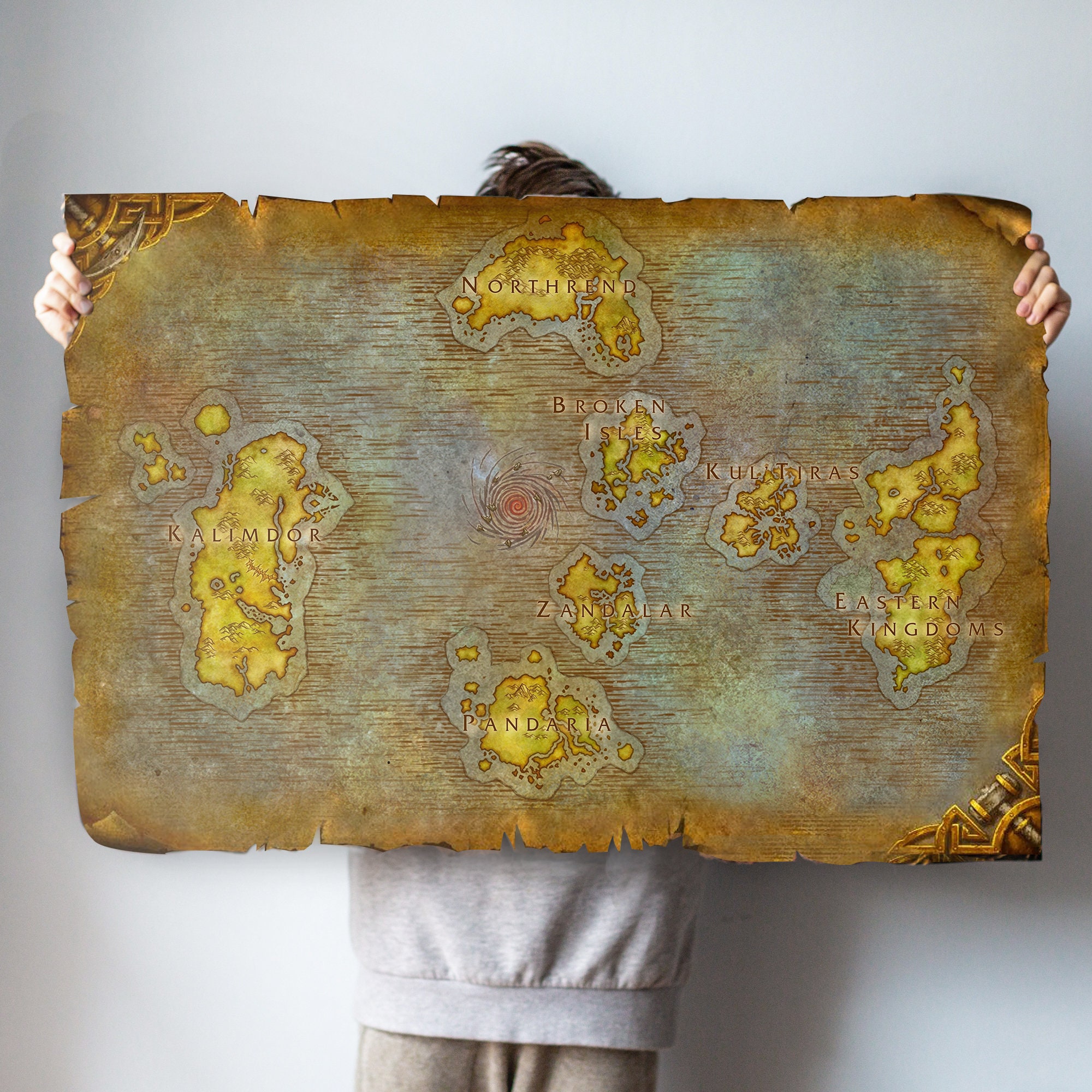 World of Warcraft Map World Map Canvas Scroll Wallart | Etsy