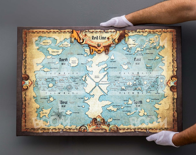One Piece Style World Map Anime Poster: Manga Fan Art Colorful (digital ...
