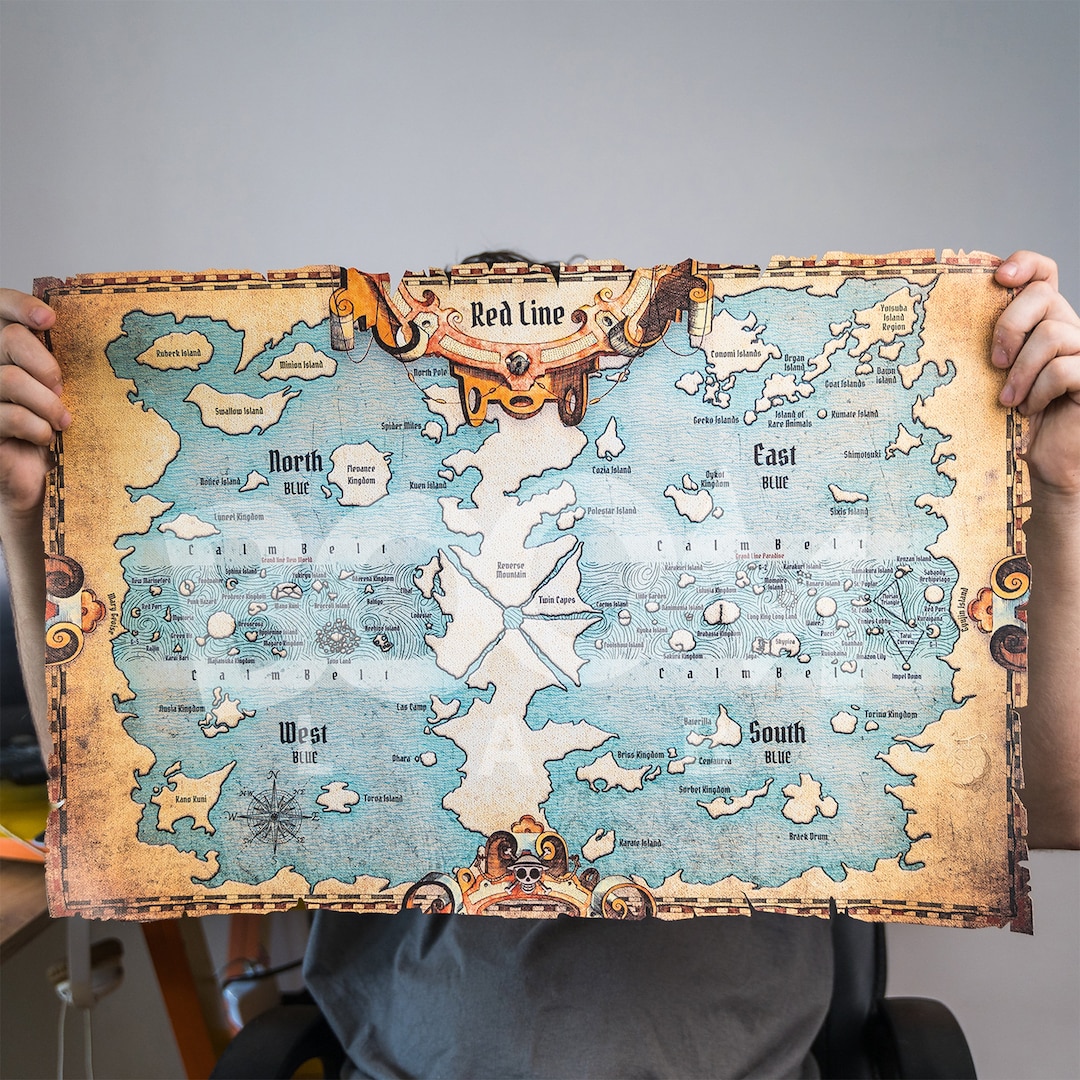 Buy Anime One Piece World Map Canvas Map World Map Canvas Online in ...