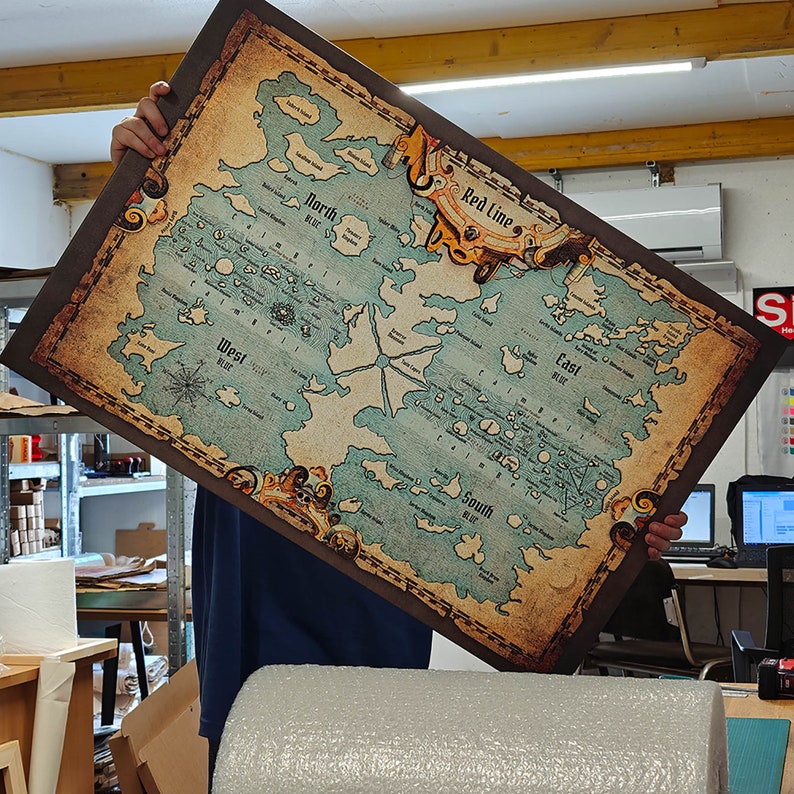 Anime One Piece World Map: Wrapped Canvas Wall Art - Etsy
