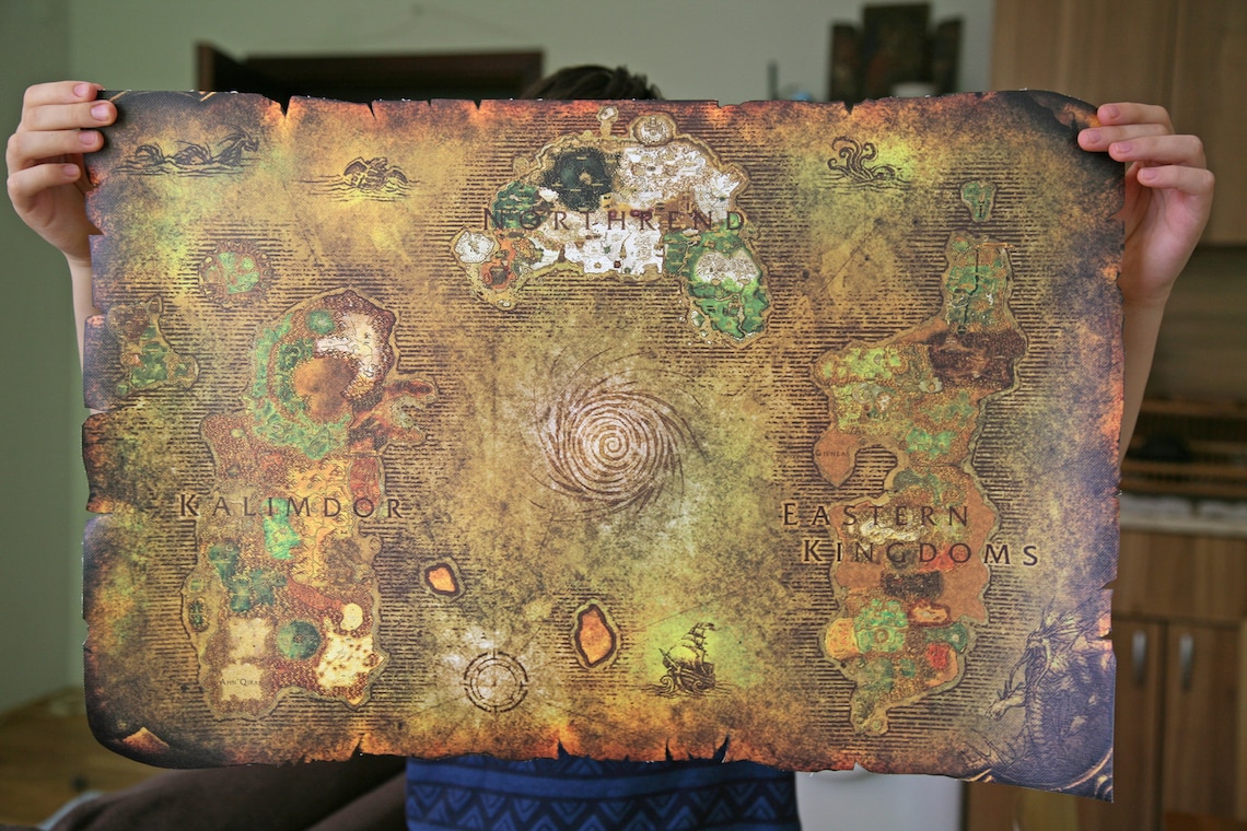 World of Warcraft Map World Map Canvas Scroll WallArt | Etsy
