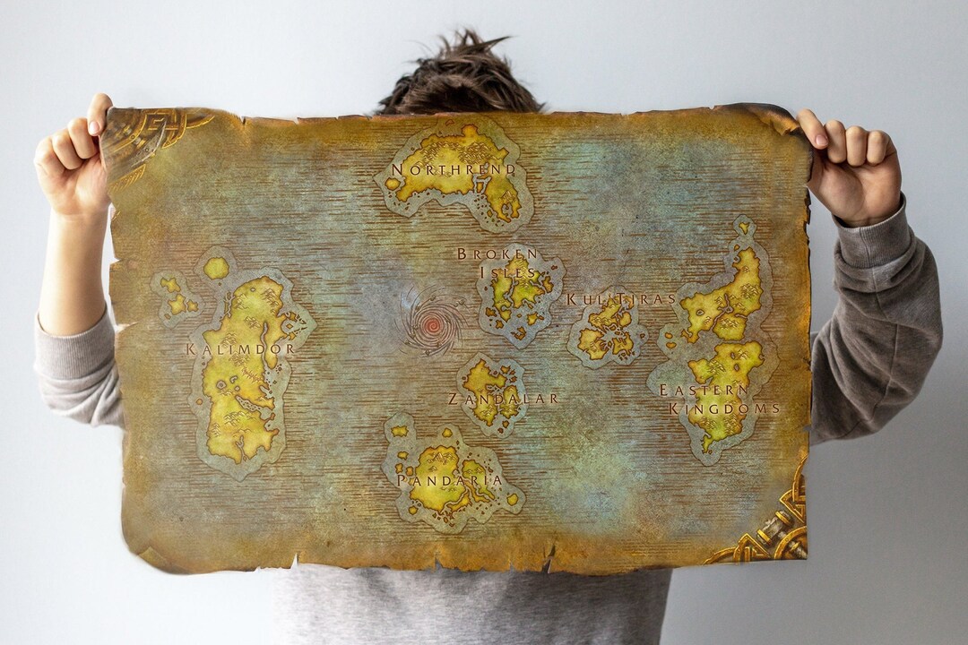 World of Warcraft Map: Battle for Azeroth Canvas Scroll - UV Print - Etsy