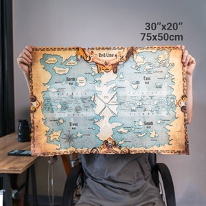 Buy Anime One Piece World Map Canvas Map World Map Canvas Online in ...