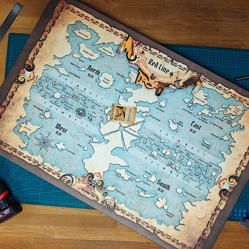 Anime One Piece World Map: Wrapped Canvas Wall Art - Etsy