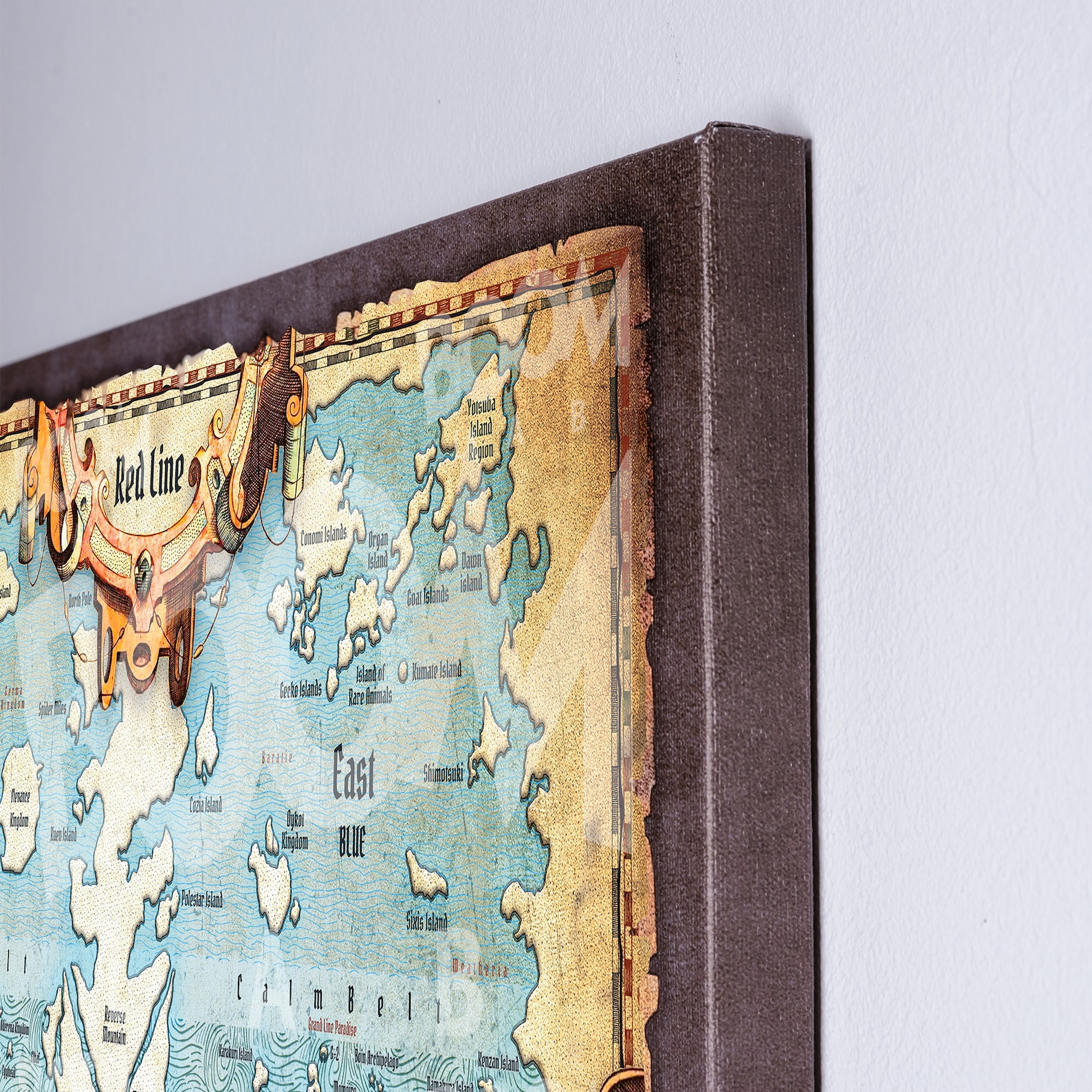 Anime One Piece World Map: Wrapped Canvas Wall Art - Etsy
