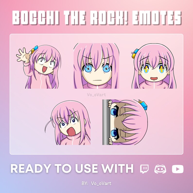 Bocchi the Rock Emotes Twitch Discord - Etsy