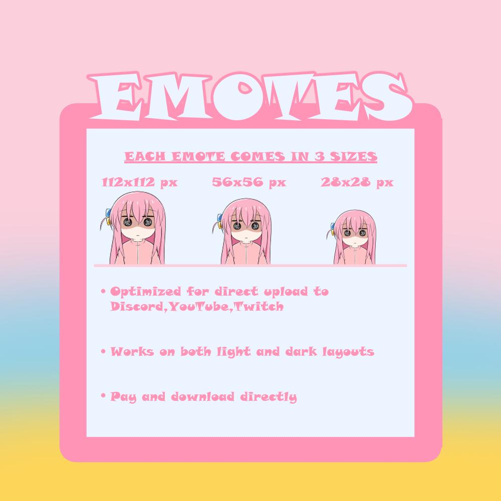 Bocchi the Rock! Emotes | Twitch | Discord - Etsy