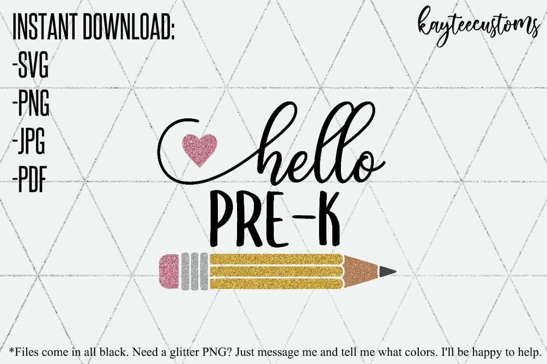 Hello Pre-k SVG / Back to School Svg/first Day of School/ Pre Kinder ...
