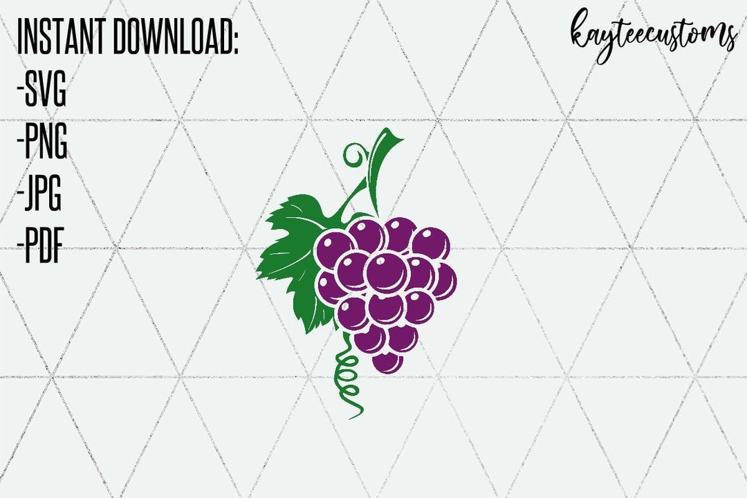 Grapes SVG/ Grape Vine Clipart / Grape Vineyard Summer Print SVG ...
