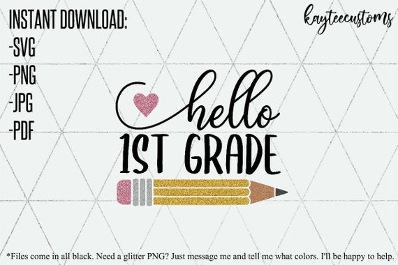 Hello 1st Grade SVG / Back to School Svg/ Elementary School - Etsy