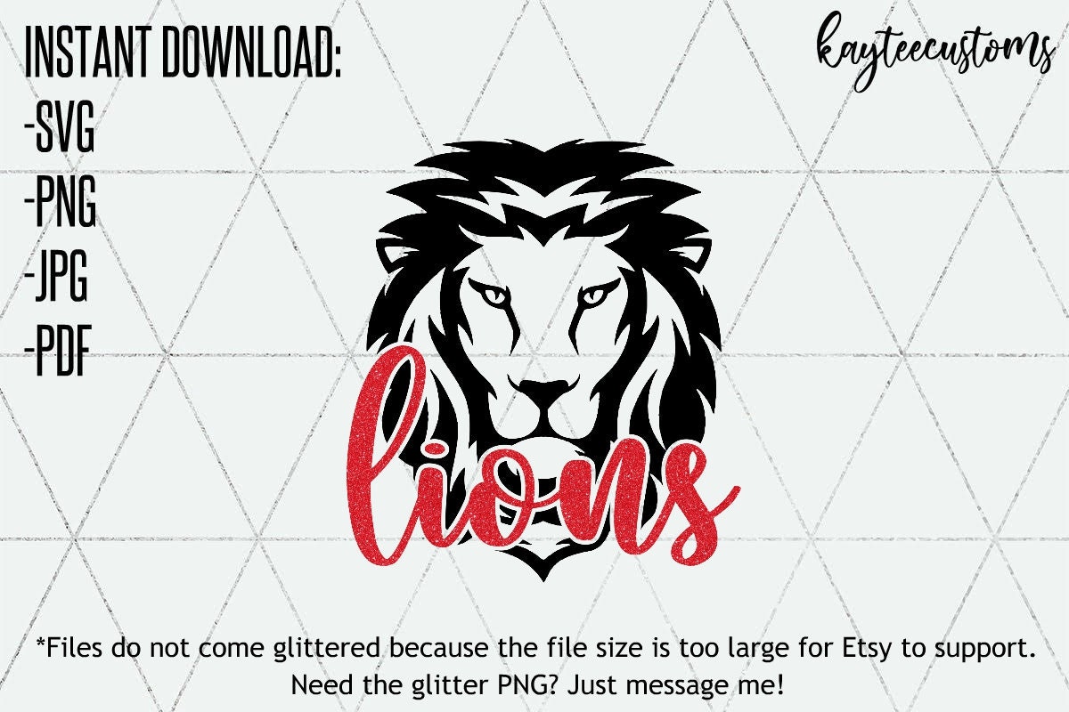 Lions SVG / School Mascot Svg and Png/cut File Instant | Etsy