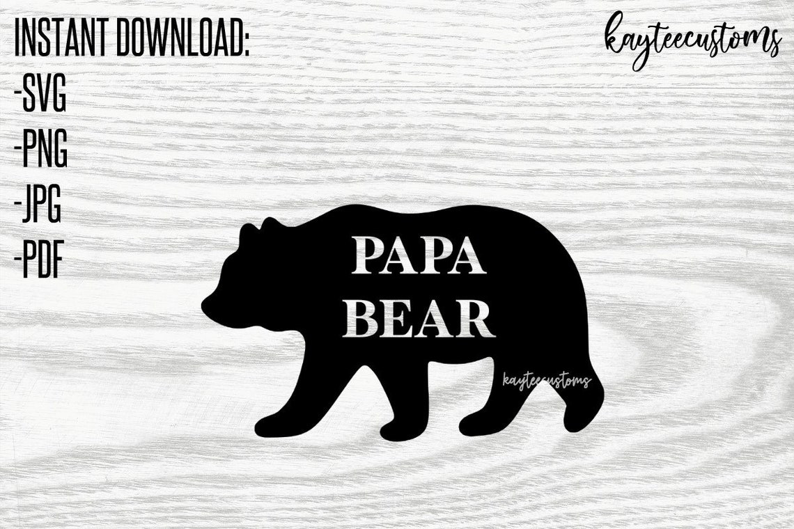 Papa Bear SVG & PNG Instant Download Cut File for Father's - Etsy