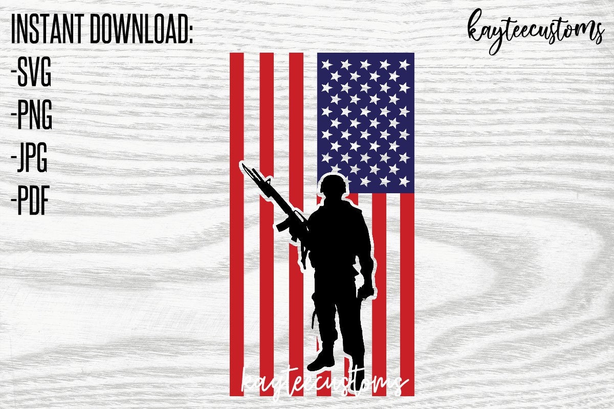 American Flag Soldier SVG & PNG Fourth of July America / Cut - Etsy