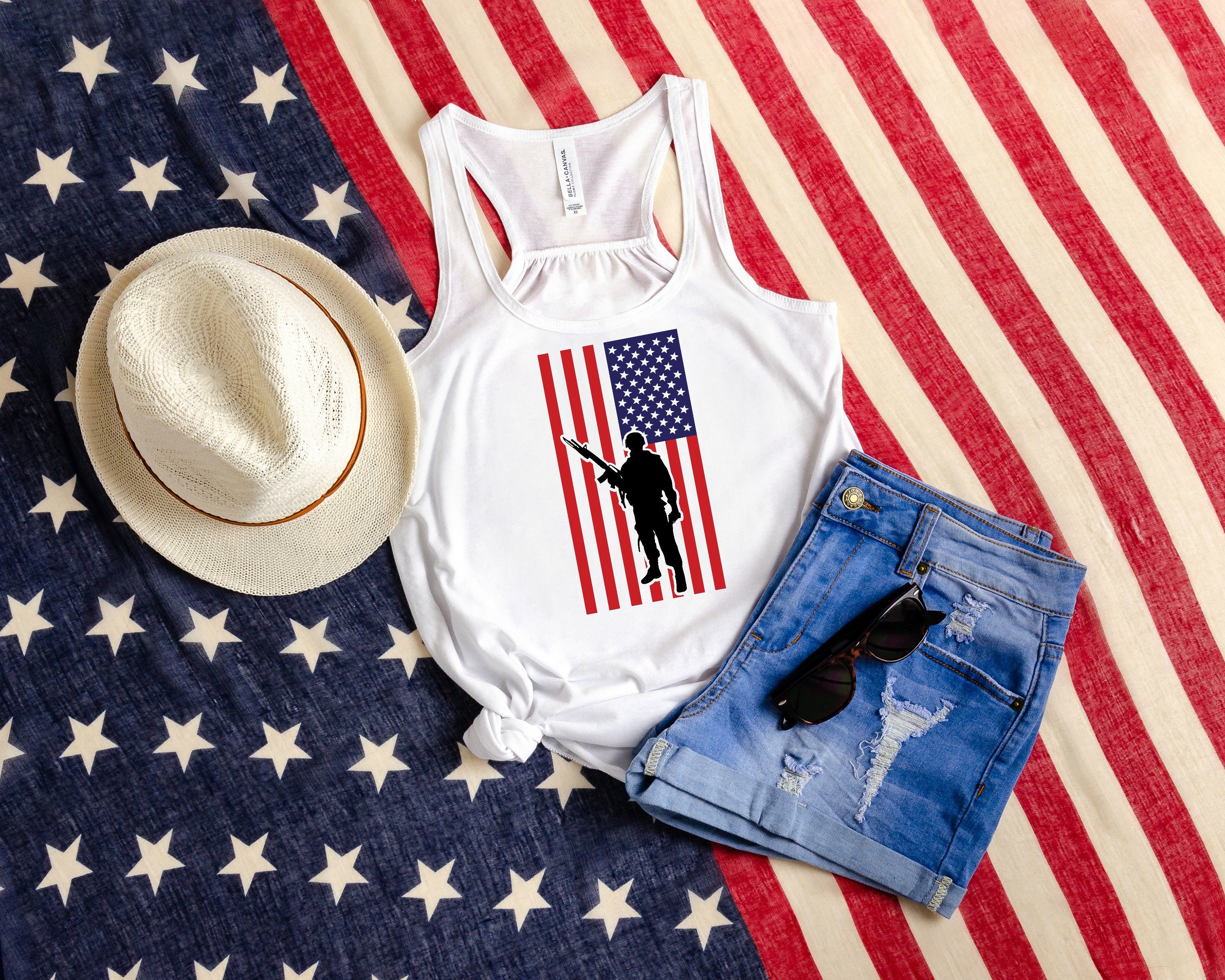 American Flag Soldier SVG & PNG Fourth of July America / Cut - Etsy