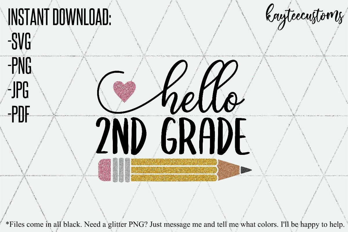 Hello 2nd Grade SVG / Back to School Svg/ Elementary School - Etsy