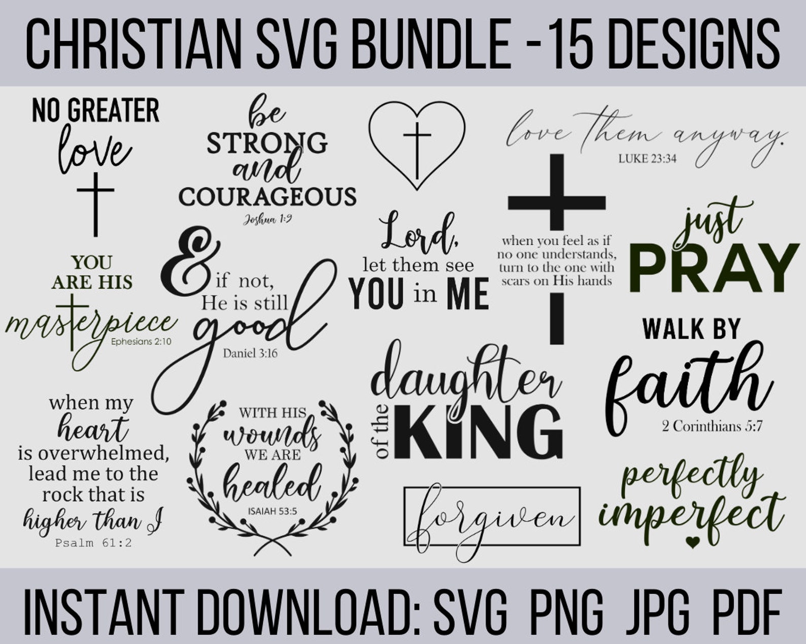 Christian Bundle/ Bible Verse Bundle/ Bible Verse SVG PNG | Etsy