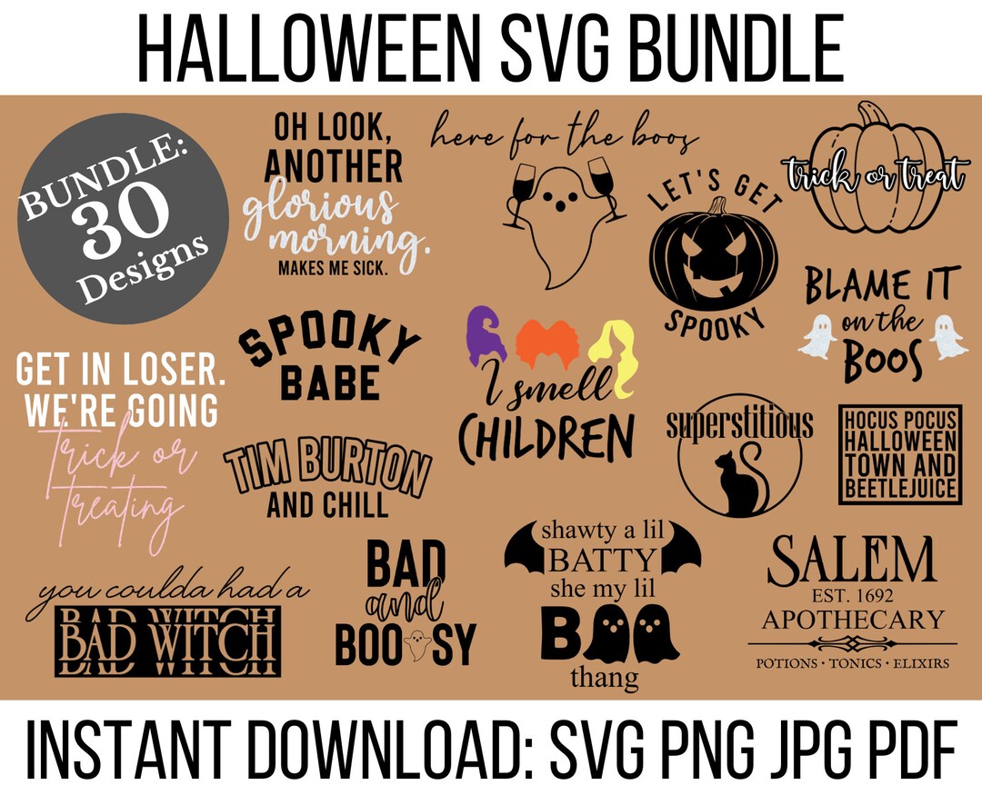 Halloween SVG Bundle Instant Download Cut File / Fall Svg / October Svg ...