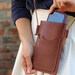 Slim Leather Crossbody Phone Bag: Minimalist Cell Phone Purse - Etsy