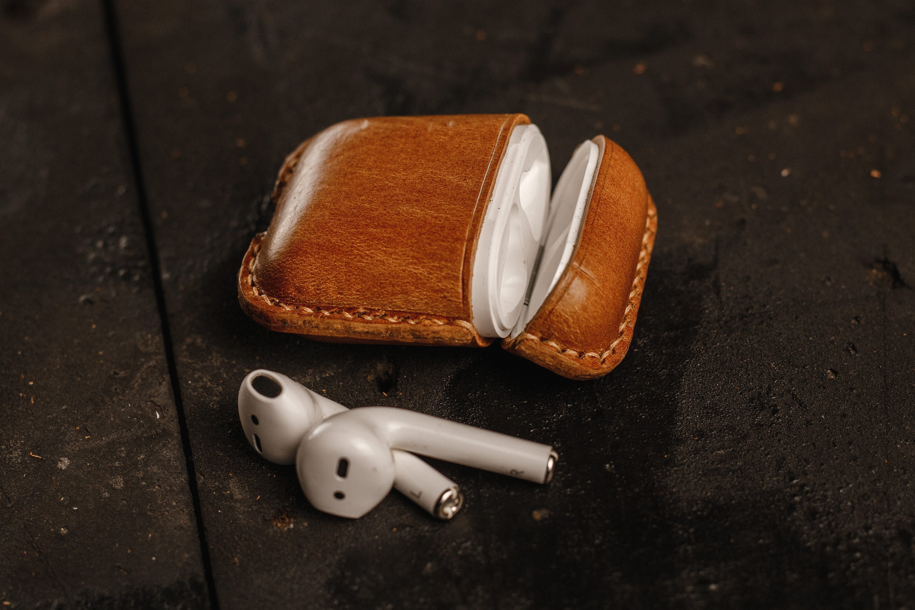 Personalized Leather Airpod Case. Monogrammed Airpod Cover. | Etsy