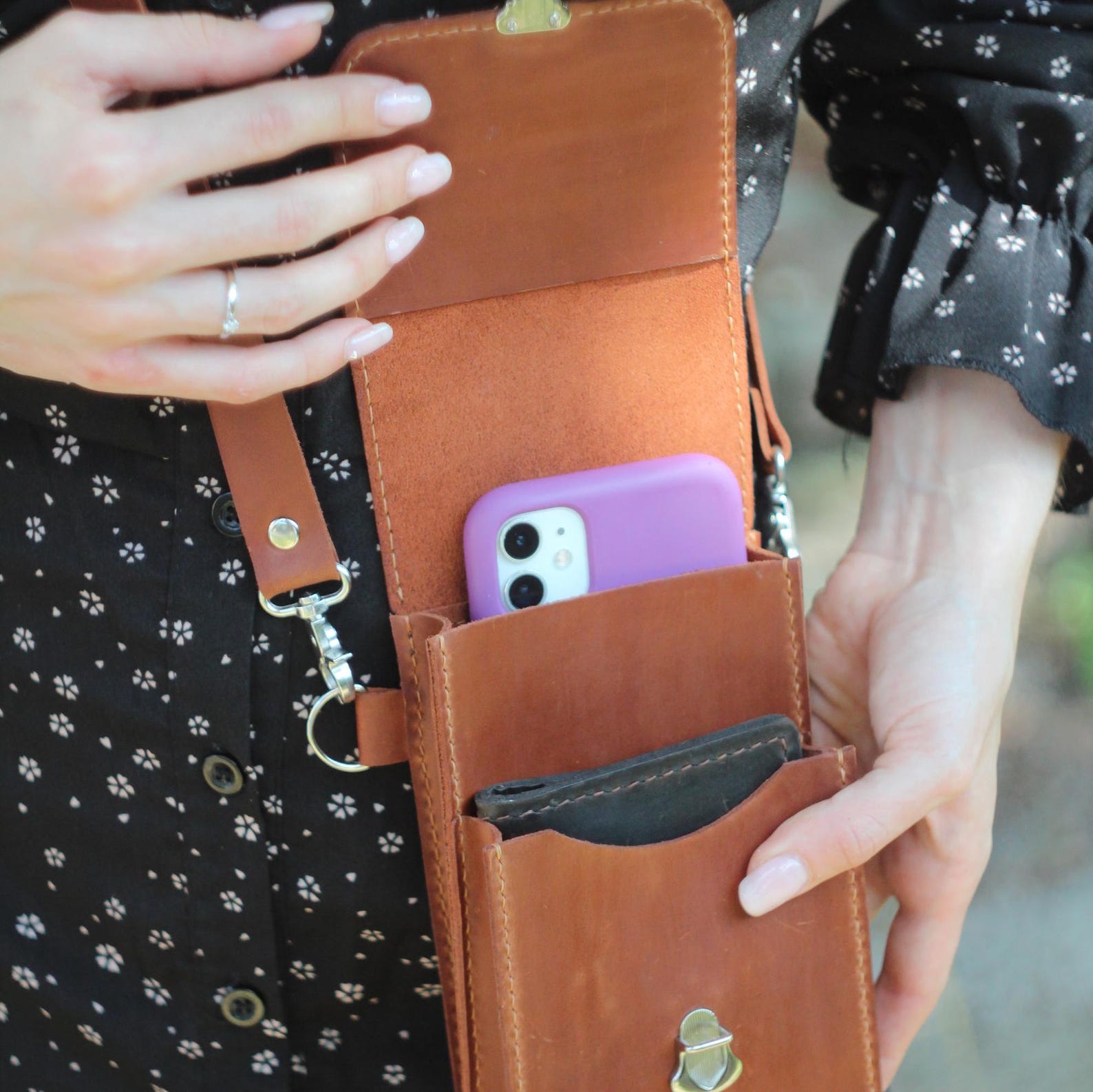 Leather Phone Crossbody Bag Small Cell Phone Purse Slim Fanny Pack Gift ...