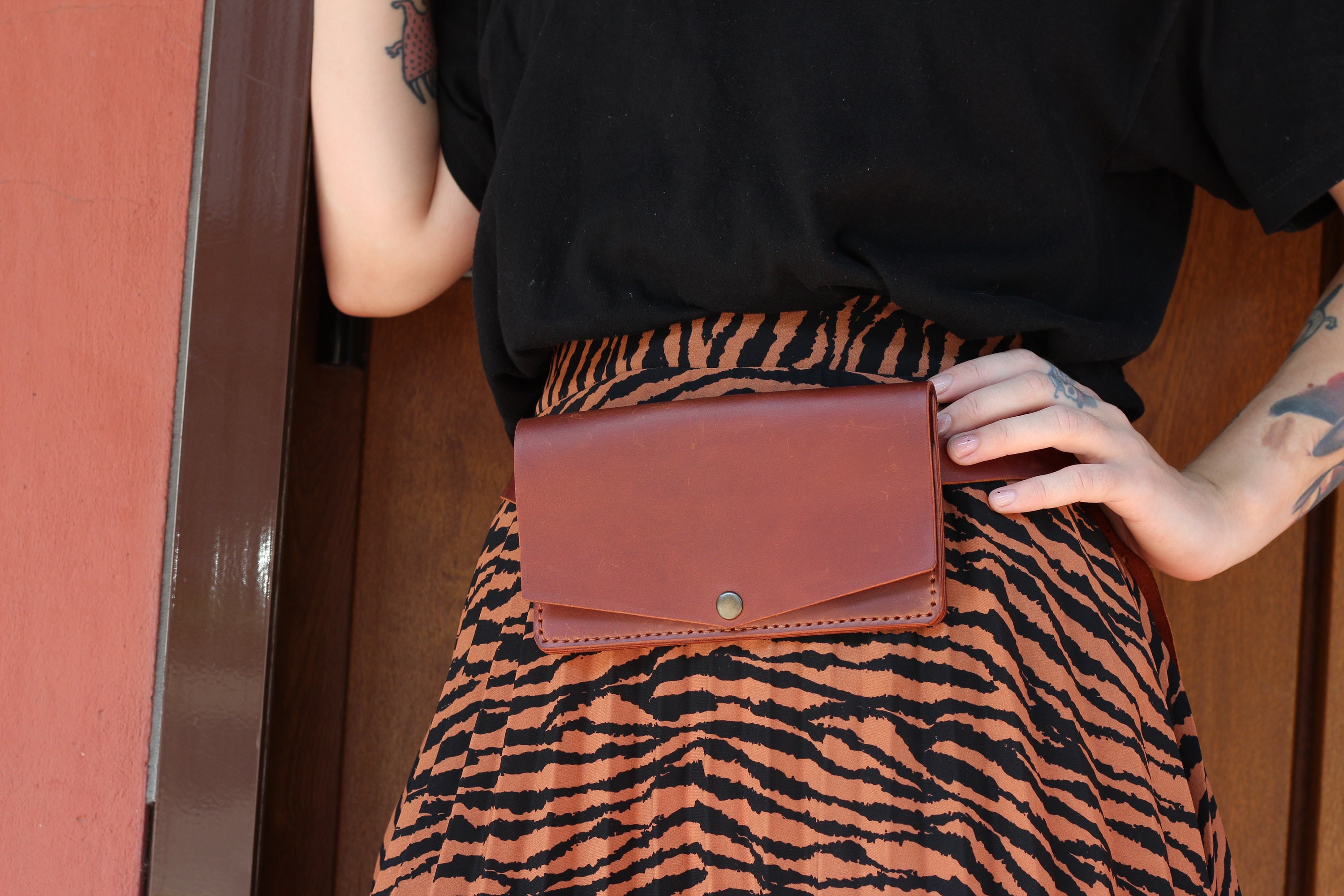 Belt Bag Leather Brown Leather Waist Bag Leather Waist Pack | Etsy