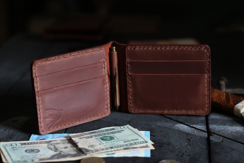 Personalized Wallet Leather Money Clip Wallet Slim Wallet - Etsy